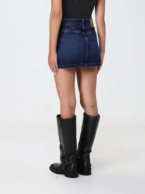 DIESEL® Slim Fit Five-pocket Denim Mini Skirt