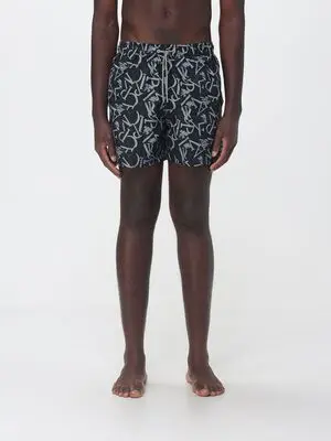 Emporio Armani All-over Logo Polyester Swimsuit - Black