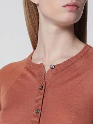 ROBERTO COLLINA Cashmere And Silk Blend Crewneck Cardigan