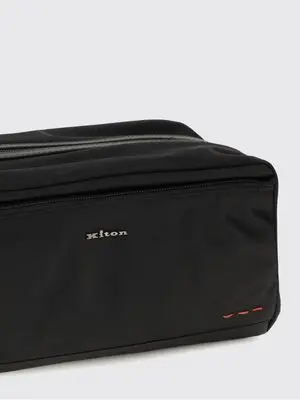 Kiton Nylon Travel Beauty Case With Leather Handle