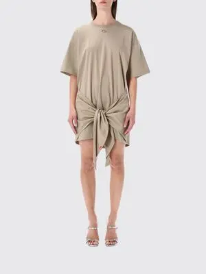 DIESEL® Knotted T-shirt Dress - Beige