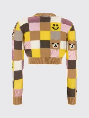 Moschino Teddy Cotton Crop Cardigan - Multicolor