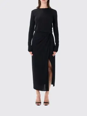 Andamane Asymmetric Polyester Dress - Black