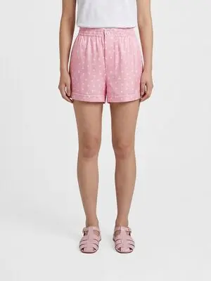 Moschino Printed Silk Shorts Pink