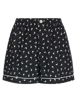 Moschino Printed Silk Shorts - White