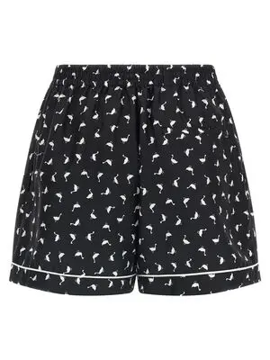 Moschino Printed Silk Shorts - White