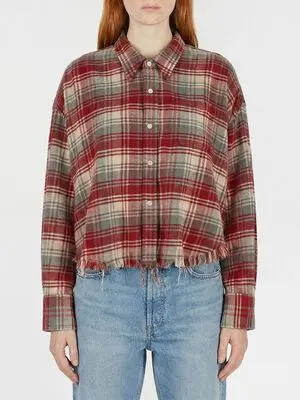 R13 Cotton Check Print Shirt - Red