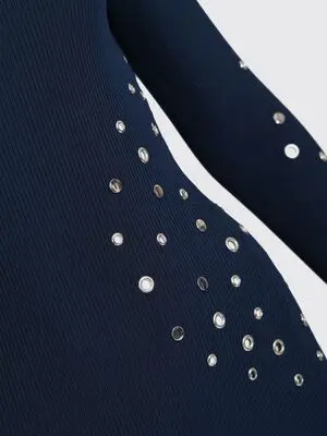 Patrizia Pepe Long Sleeve Mini Dress With Metal Eyelets