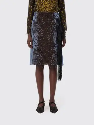 FERRAGAMO Printed Silk Mini Skirt - Gnawed Blue