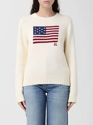 Polo Ralph Lauren Cream Jumper With American Flag Motif