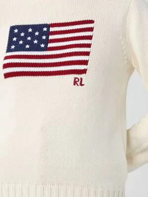 Polo Ralph Lauren Cream Jumper With American Flag Motif