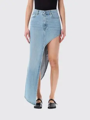 Coperni Asymmetric Organic Cotton Denim Skirt - Blue