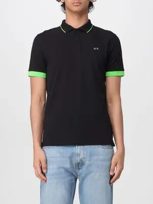 SUN 68 Cotton Polo Shirt - Black