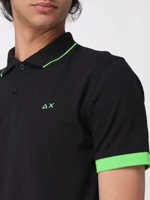 SUN 68 Cotton Polo Shirt - Black