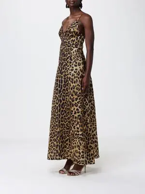 Alberta Ferretti Animal Print Silk Long Dress