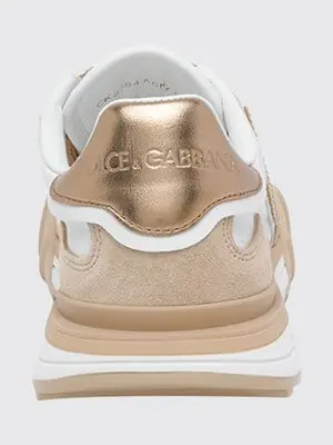 Dolce & Gabbana Rhinestone Dg Monogram Suede And Nylon Athletic Sneakers - White