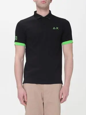 SUN 68 Cotton Polo Shirt - Black