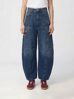 Sportmax Cotton Denim Baggy Jeans - Blue