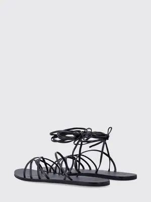 Manebí Leather Gladiator Sandals With Low Heel And Ankle-tie Straps