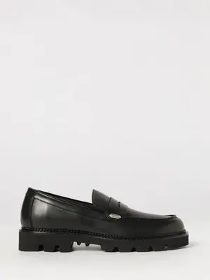 COLLEGIUM Classic Calf Leather Loafers With Serrated Sole - Black