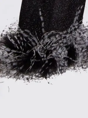Oseree Lurex Jersey Pants With Feathers