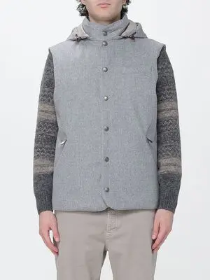 Brunello Cucinelli Padded Wool Vest With Detachable Hood - Grey