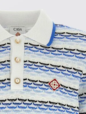 Casablanca Striped Cotton Polo Shirt