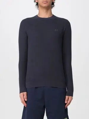 SUN 68 Cotton Crew Neck Pullover Blue