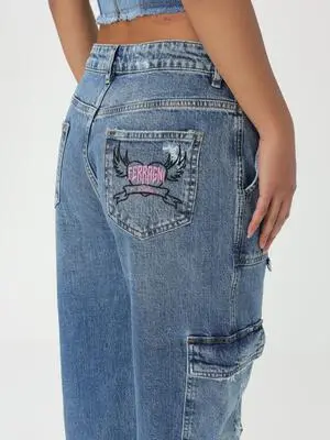 CHIARA FERRAGNI Cargo Jeans With Distressed Details