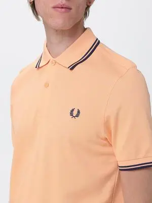 Fred Perry Cotton Polo Shirt With Logo - Peach