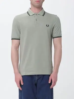 Fred Perry Cotton Polo Shirt With Logo Sage