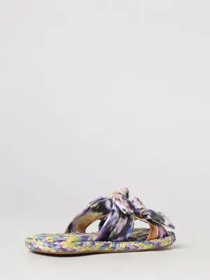 Zimmermann Canvas And Woven Raffia Mules With Bows