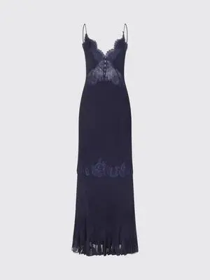 SELF-PORTRAIT Long Georgette And Lace Slip Dress