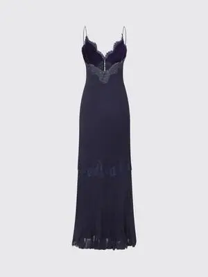 SELF-PORTRAIT Long Georgette And Lace Slip Dress