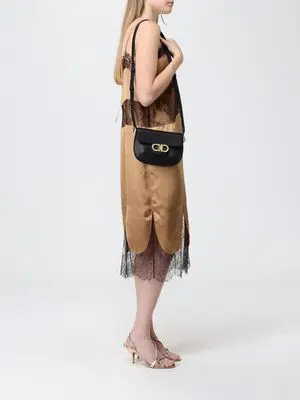 FERRAGAMO Midi Slip Dress With Lace Accents
