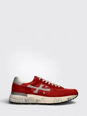 Premiata Mick Used Suede And Mesh Sneakers - Red