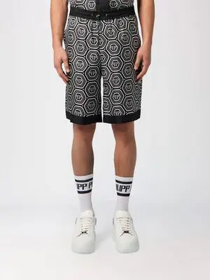 Philipp Plein Monogram Silk Shorts - Black