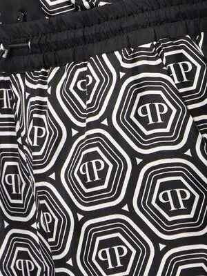 Philipp Plein Monogram Silk Shorts