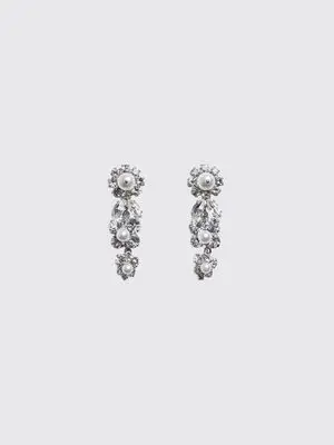 Simone Rocha Daisy Brass Earrings With Set Rhinestones - Silver
