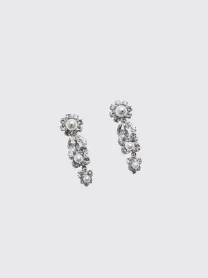 Simone Rocha Daisy Brass Earrings With Set Rhinestones
