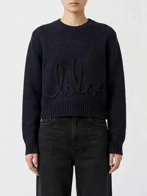 Chloé Wool And Silk Crewneck Pullover - Blue