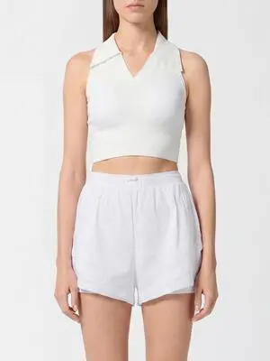 PLEIN SPORT Cropped Top With Classic Collar - White