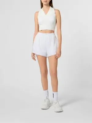PLEIN SPORT Cropped Top With Classic Collar - White