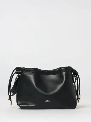 A.p.c. Ninon Mini Synthetic Leather Crossbody Bag With Drawstring Closure - Black