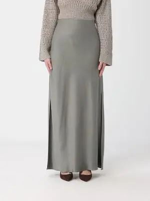 Brunello Cucinelli Long Satin Skirt - Green