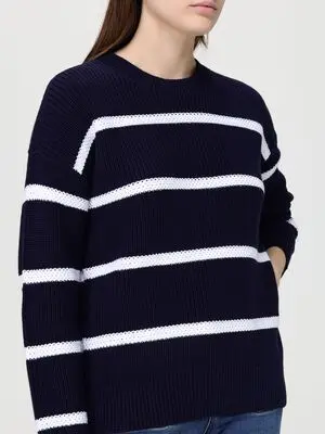 Ralph Lauren Striped Cotton Crew Neck Knit Top