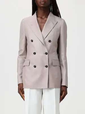 Tagliatore Double-breasted Blazer In Virgin Wool, Silk And Linen - Grey