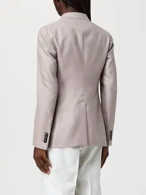 Tagliatore Double-breasted Blazer In Virgin Wool, Silk And Linen