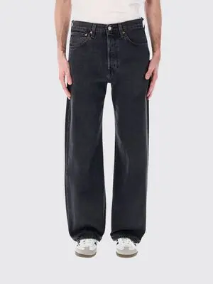 LEVI'S Straight Fit Cotton Denim Jeans With Worn Effect - Black