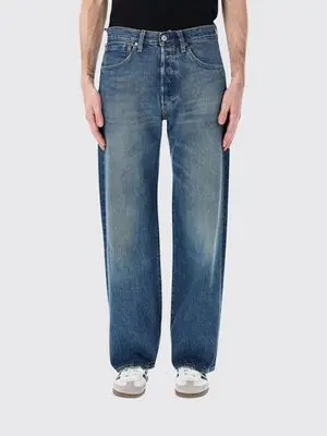 LEVI'S Straight Fit Cotton Denim Jeans With Worn Effect - Blue